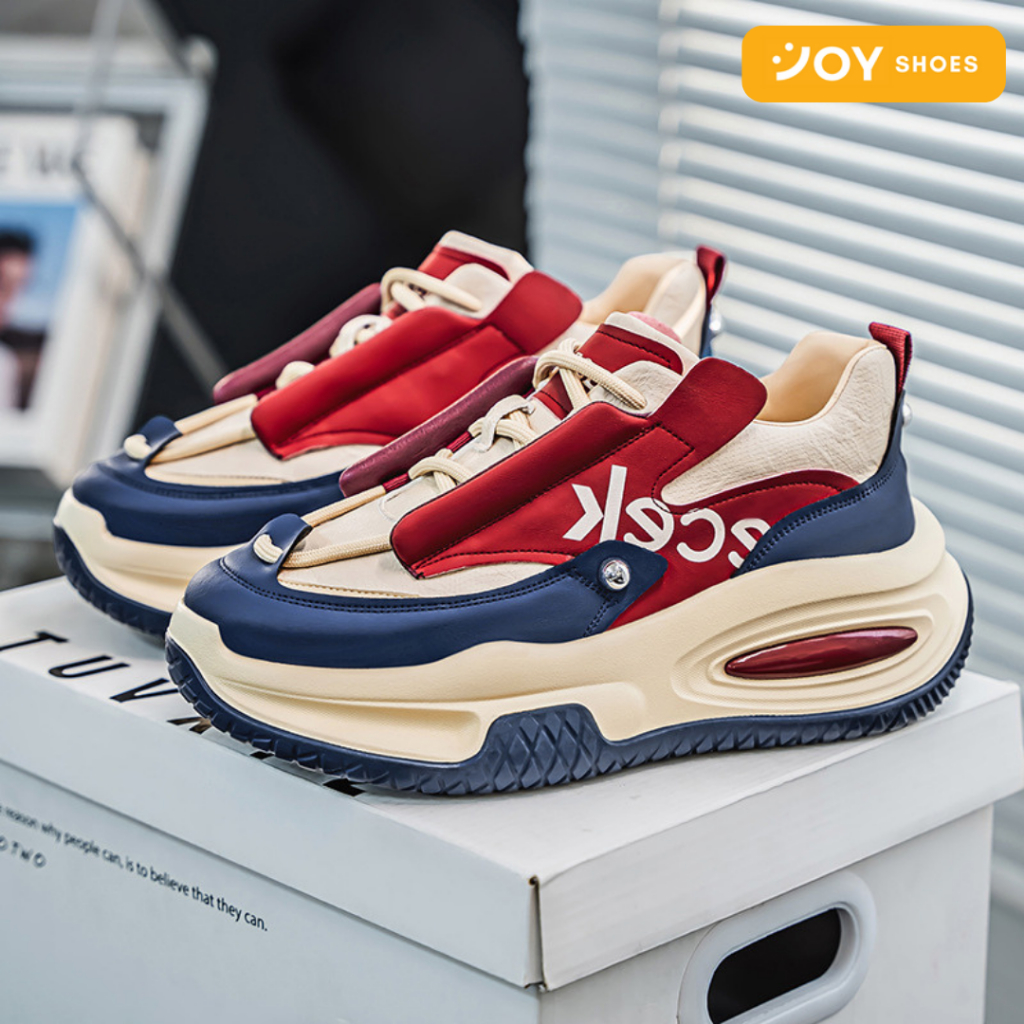Jual JOY SHOES Sepatu Sneakers Pria Wanita | Warna Merah Navy Cream ...