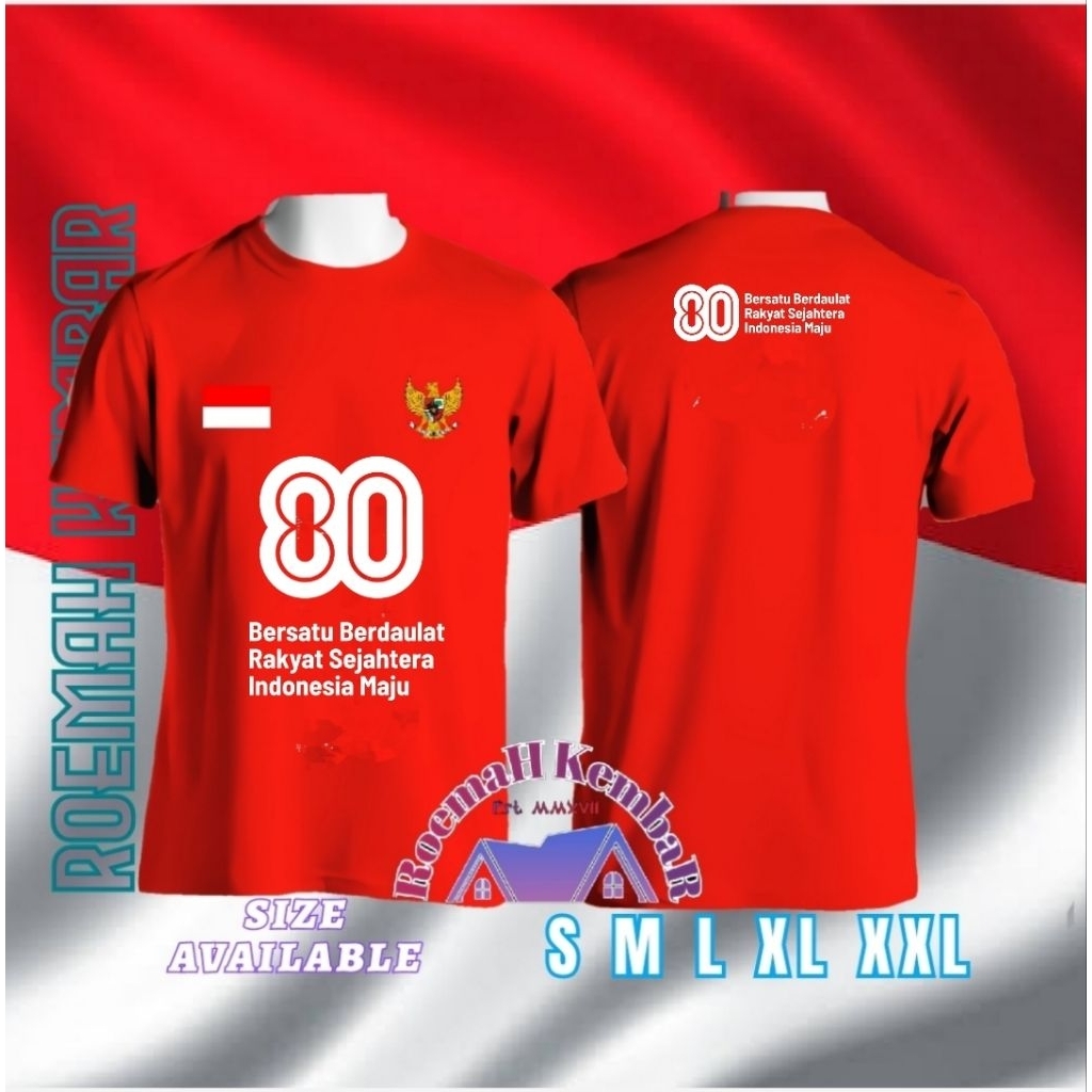 Jual KAOS HUT RI KE 80 / KAOS HUT RI 80 LOGO RESMI DADA / KAOS KEMERDEKAAN INDONESIA LOGO RESMI ...
