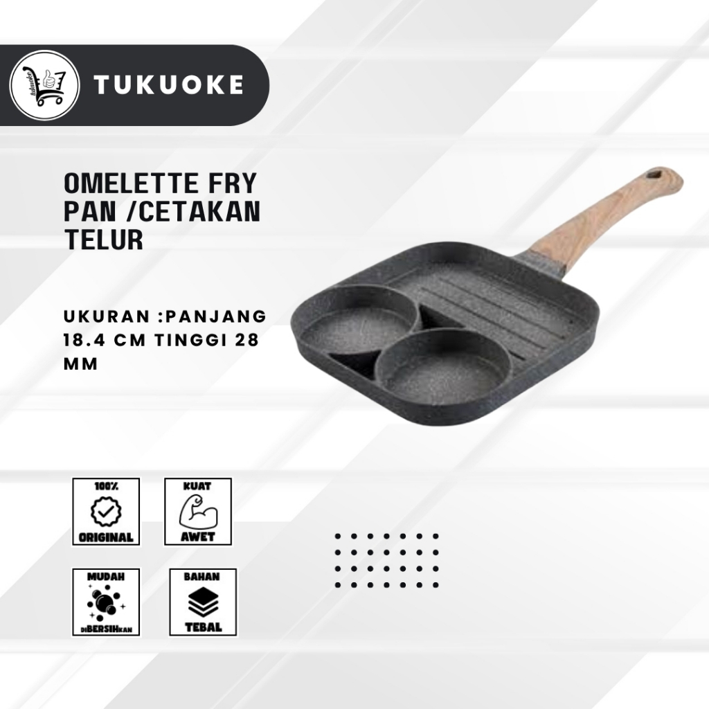 Jual OMELETTE FRYPAN CETAKAN TELUR ANTI LENGKET 3IN1 / 4IN1 CETAKAN ...