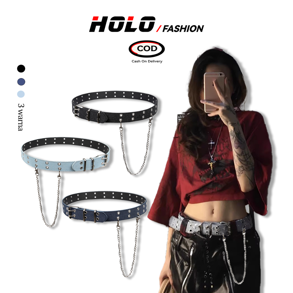 Jual HOLO Sabuk Y2k Rantai Gratis lkat Pinggang Wanita Korea Impor ...