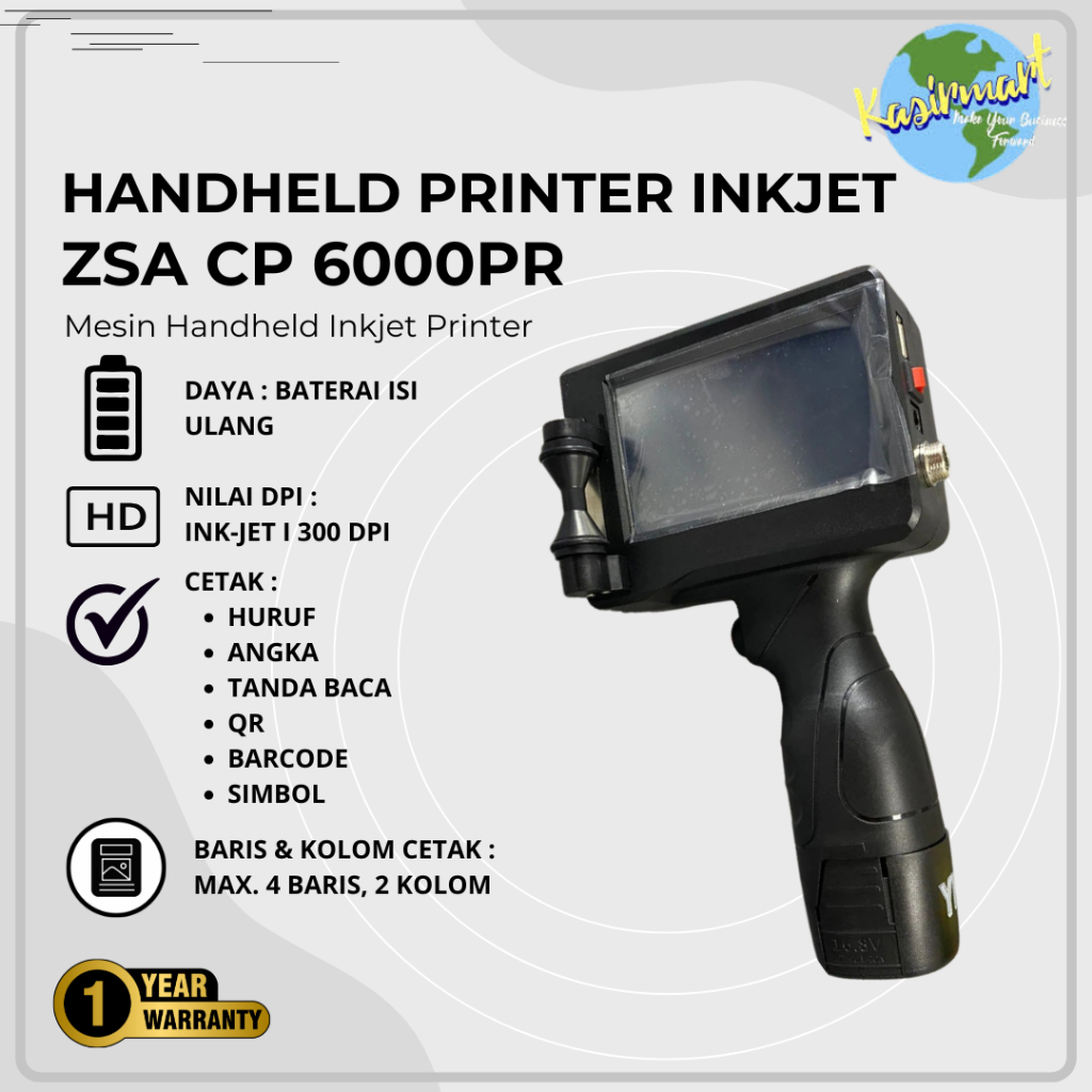 Jual ZSA 6000PR Printer Inkjet Genggam Portable Touchscreen ZSA CP 6000PR Mesin Pencetak Tanggal ...