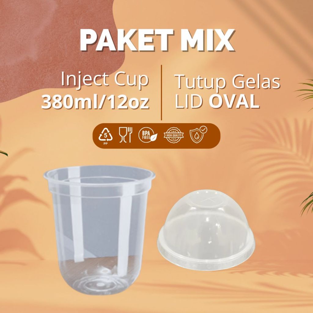Jual 25PCS Gelas Plastik Injection Cup + Tutup PP Bening Frosted ...