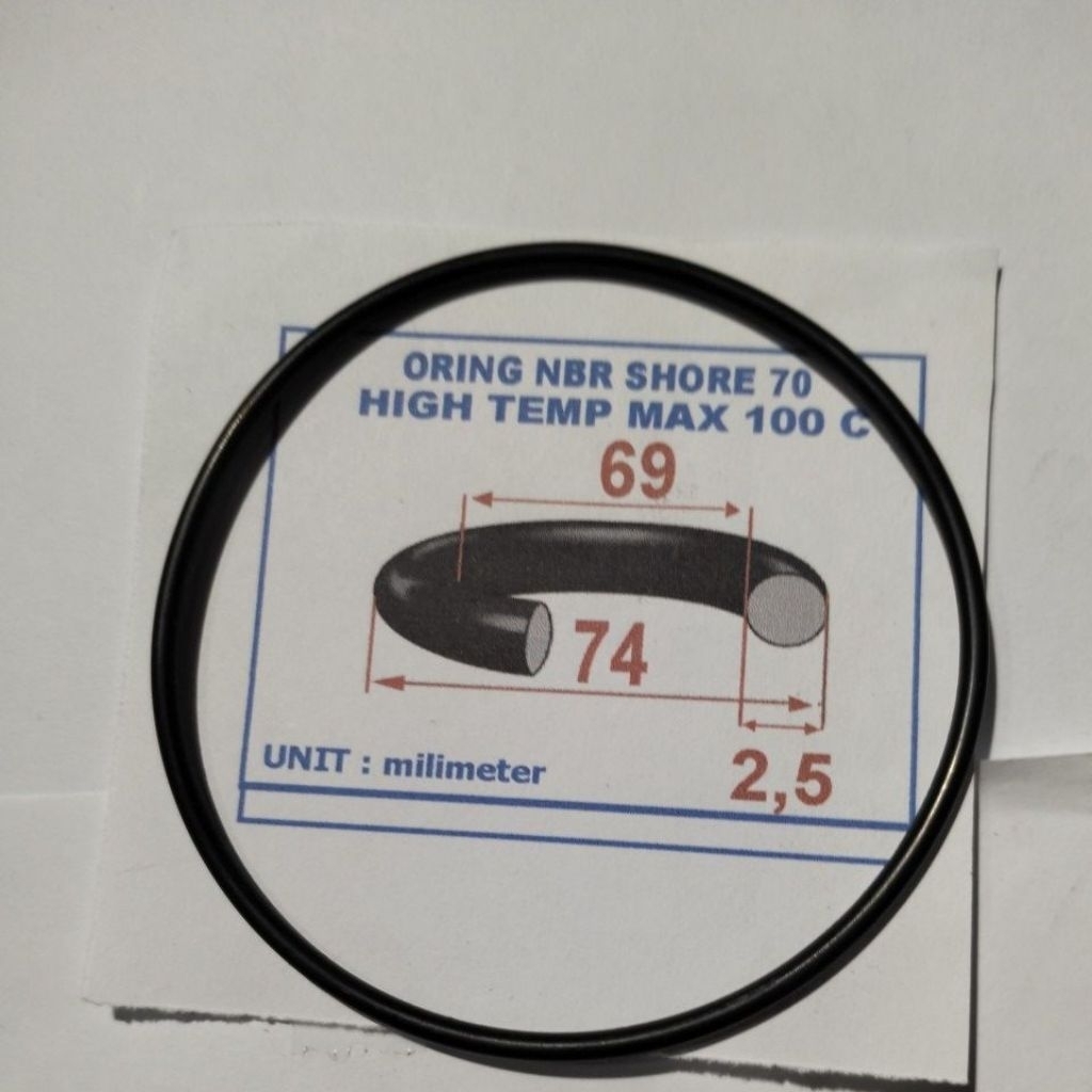 Jual oring 2,5 x 69 x 74 mm NBR shore 70 max temp 100 | Shopee Indonesia