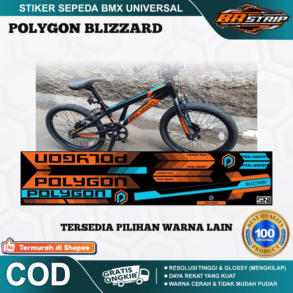 Jual (COD) NEW stiker striping sepeda polygon blizzard BMX 18 20 decal ...