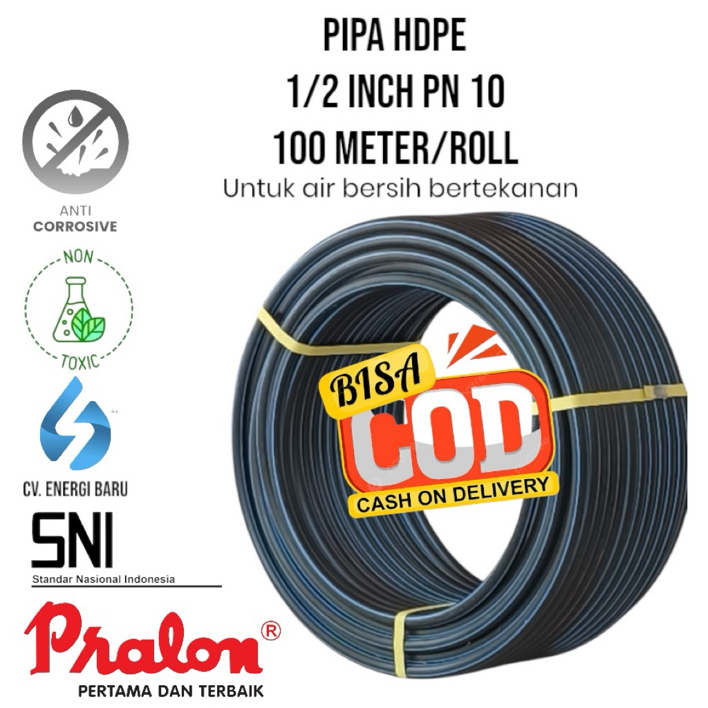 Jual PIPA HDPE 1/2 inch pn 10 (100 meter/roll) | Shopee Indonesia
