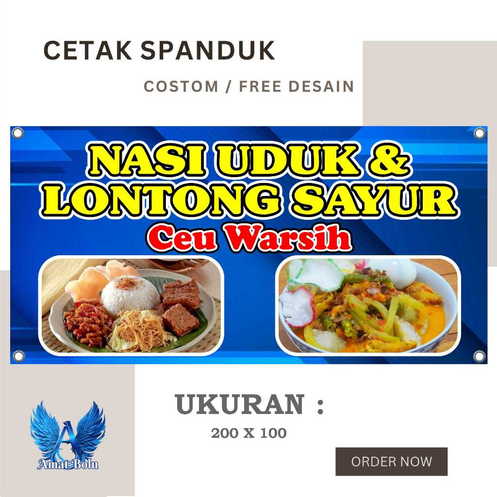Jual Cetak Spanduk Cetak Banner NASI UDUK & LONTONG SAYUR Ukuran ...