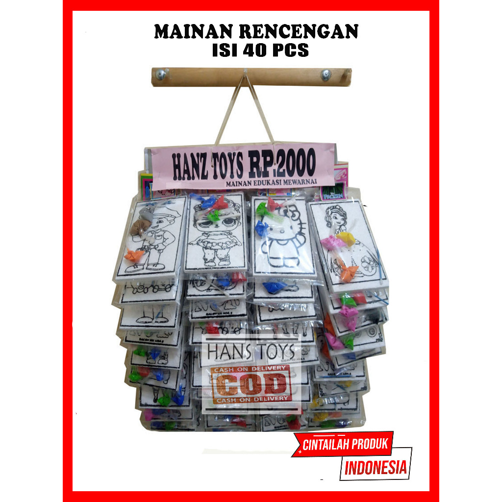 Jual Mainan Rencengan Styrofoam Lukis mini dan patung mewarnai | Shopee ...