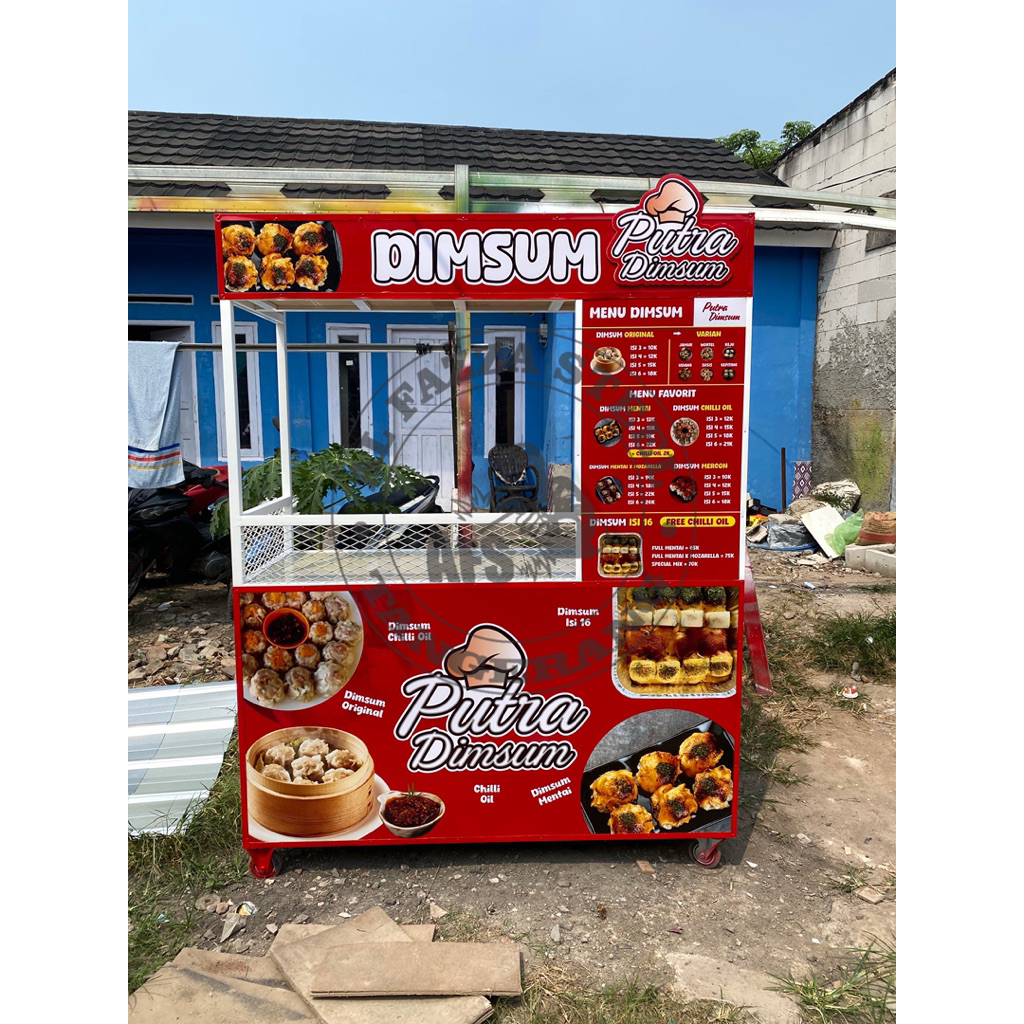 Jual gerobak jualan gerobak dimsum 150x60x200cm | Shopee Indonesia