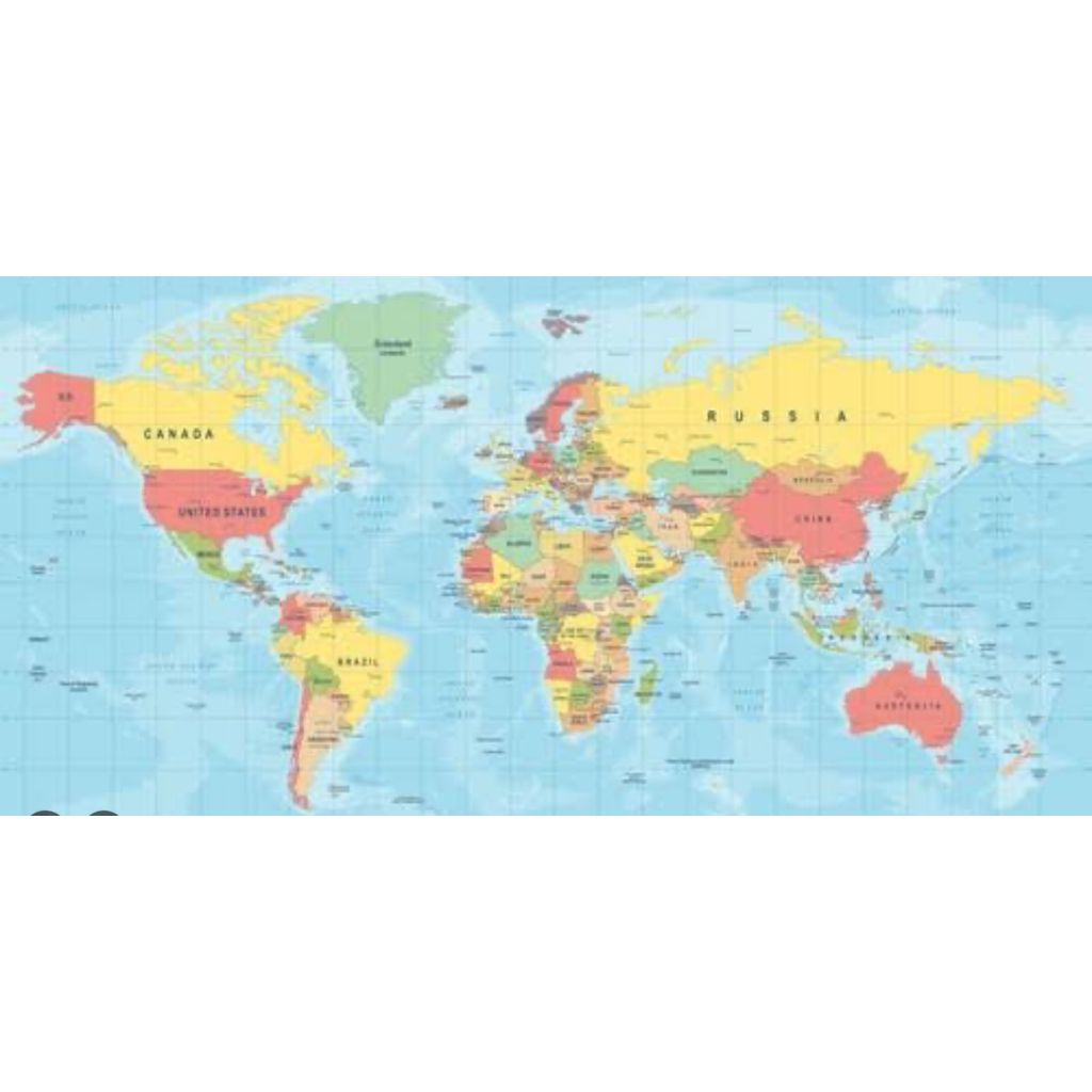 Jual world map peta dunia pajangan dinding peta indonesia edukasi peta ...