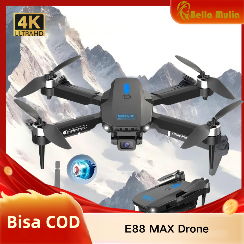 Jual Drone E88 MAX Brushless 4K Dual Cam + GPS! Optical Flow Stabil, 30min Terbang Cocok Vlog ...