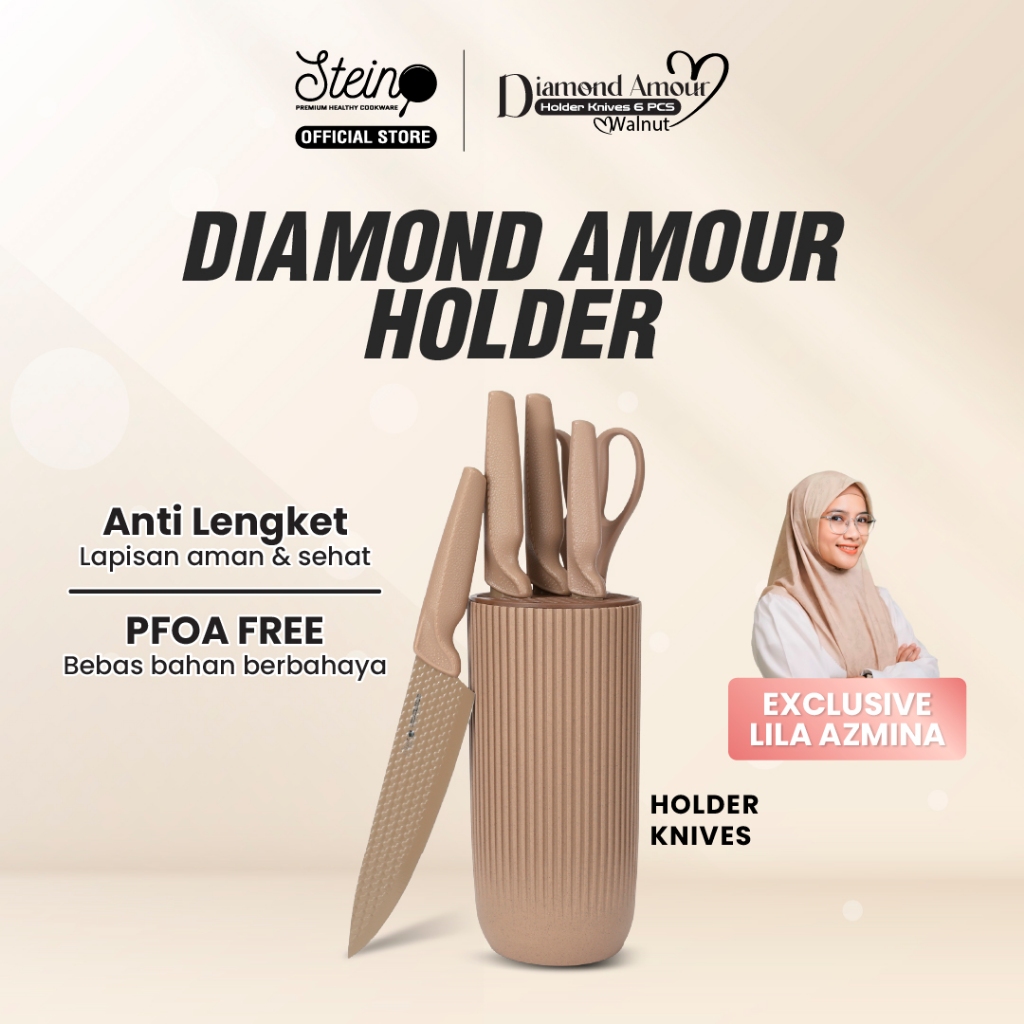 Jual [EXCLUSIVE LILA AZMINA] STEIN Diamond Amour Holder Knives 6in1 ...