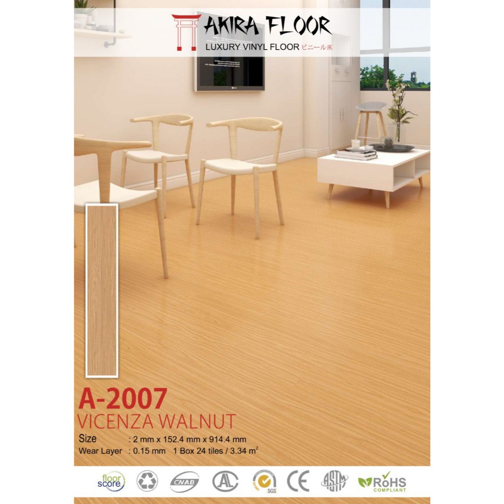 Jual Lantai Vinyl AKIRA FLOOR Tebal 2mm ( 1 Box Isi > 24 lembar : 3 ...