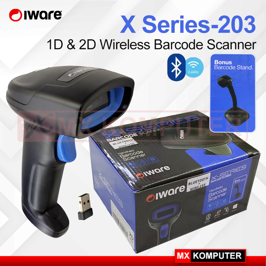 Jual Wireless Scanner Barcode Iware X-Series X203 203 1D 2D 2.4Ghz ...