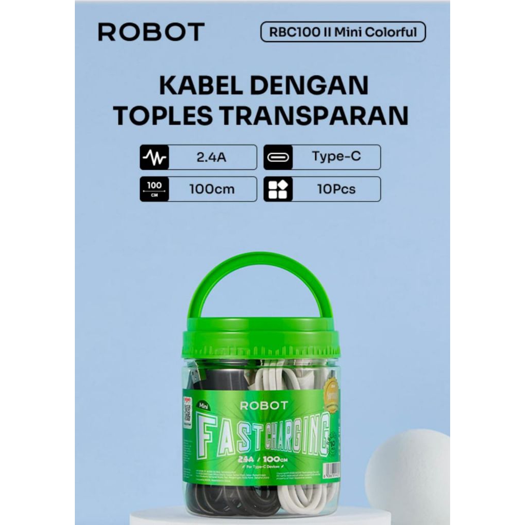 Jual Kabel Data Type-C Robot RBC100 II Mini 2,4A (Support Fast Charging ...