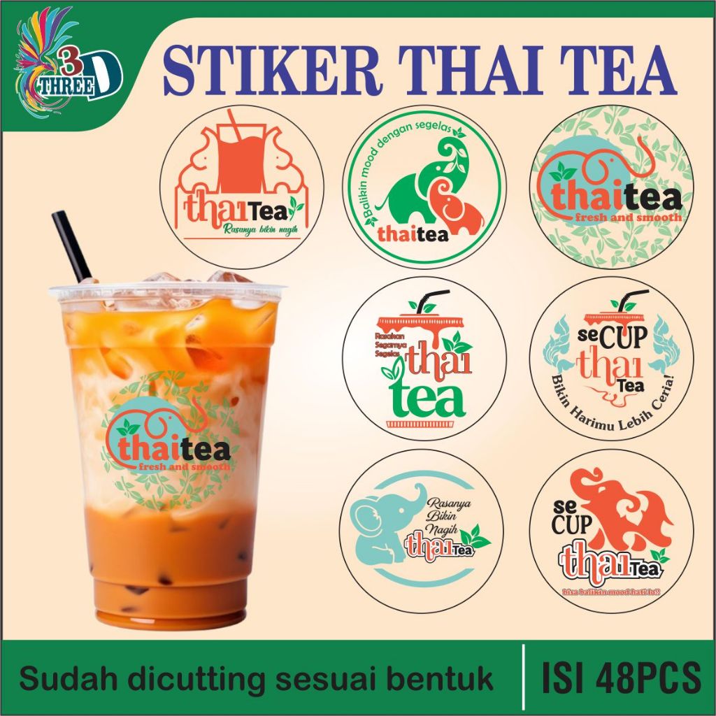 Jual STIKER GELAS CUP MINUMAN THAI TEA | STIKER MINUMAN CUP KENINIAN ...