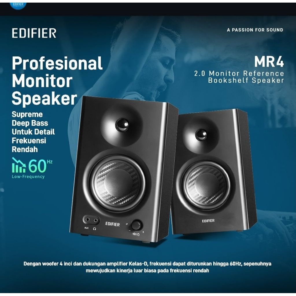 Jual Edifier MR4 speaker with Deep Bass, Profesional Studio Monitor ...