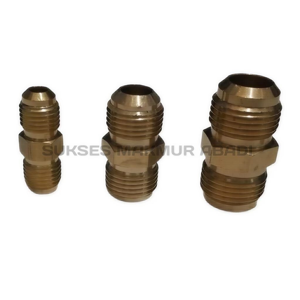 Jual Double Nepel AC 1/4 3/8 1/2 Inch/Sambungan Tengah AC/Nepel Tengah ...