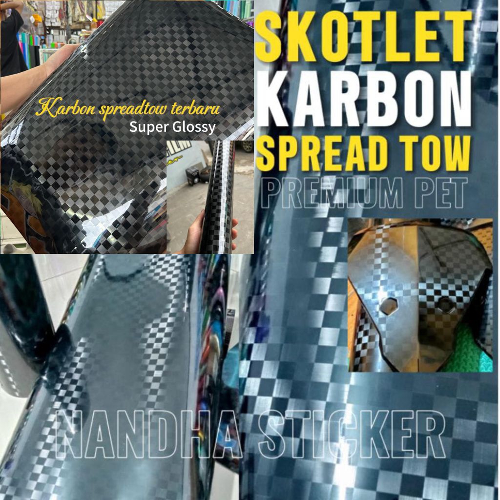 Jual SKOTLET KARBON SPREADTOW SKOTLET STICKER KARBON SPREADTOW 8D ...