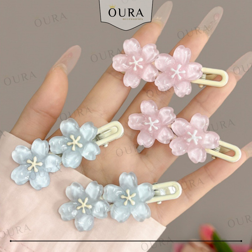 Jual Jepit Rambut Bunga Sakura Jepitan Poni Cute Hairclip Korean Style ...