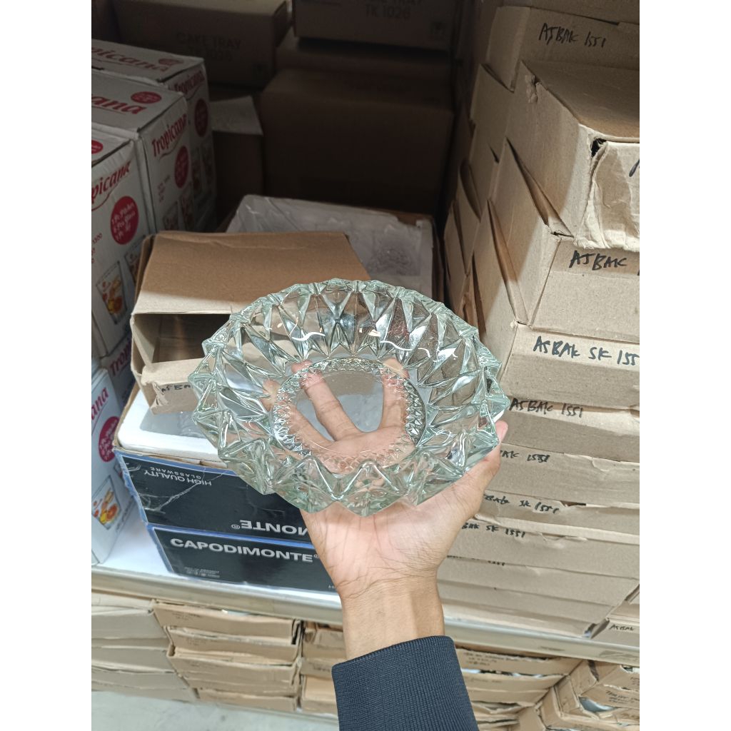Jual Asbak rokok kaca besar // asbak puntung roko kaca 15/20cm | Shopee ...