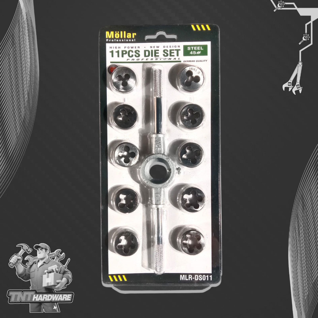 Jual Hand Tap DIE Set 11pcs Alat Snai Senai Ulir Drat Baut Mur M5 M6 M7 ...