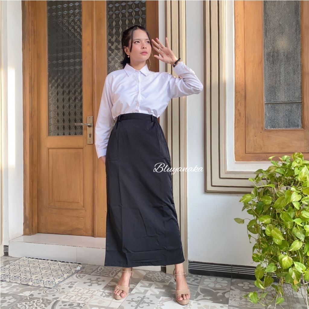 Jual rok kerja model A- line | rok hitam panjang | rok formal wanita ...