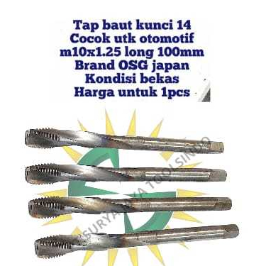 Jual TAP OSG M10X1,25 BEKAS LAYAK PAKAI / TAP M10X1,25 OSG BEKAS LAYAK ...
