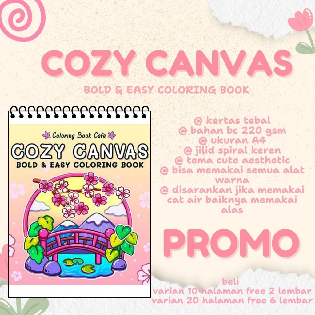 Jual Cozy Canvas Bold & Easy Coloring Book Buku Mewarnai Anak Remaja ...