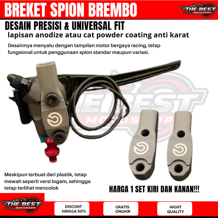 Jual Breaket Breket Spion Grey Lubang Lurus PNP Master Rem | Shopee ...