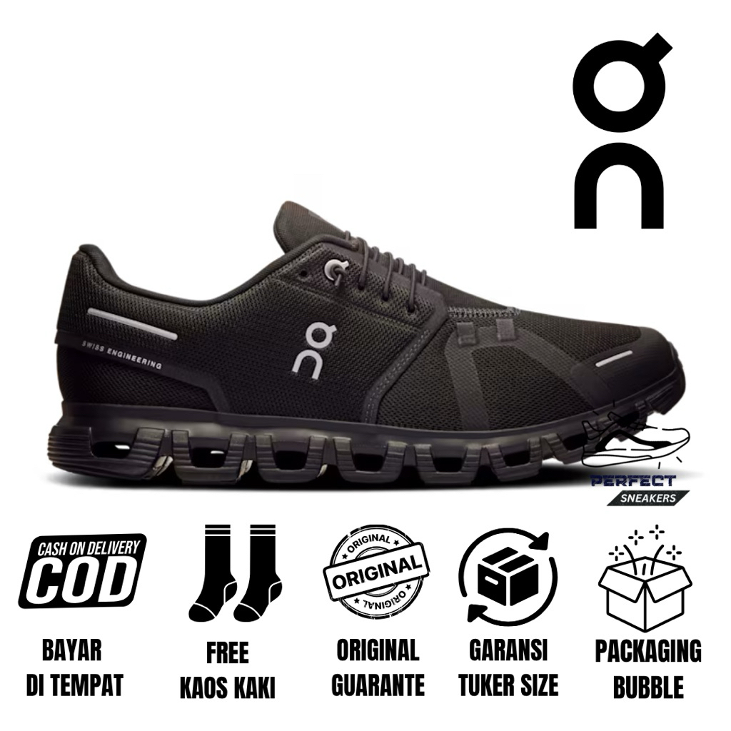 Jual SEPATU ON CLOUD 6 ALL BLACK ORIGINAL AUTHENTIC | Shopee Indonesia