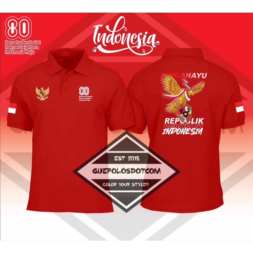Jual TYPE 5 - Polo agustus dirgahayu garuda - POLO POLOSHIRT HUT 80th ...