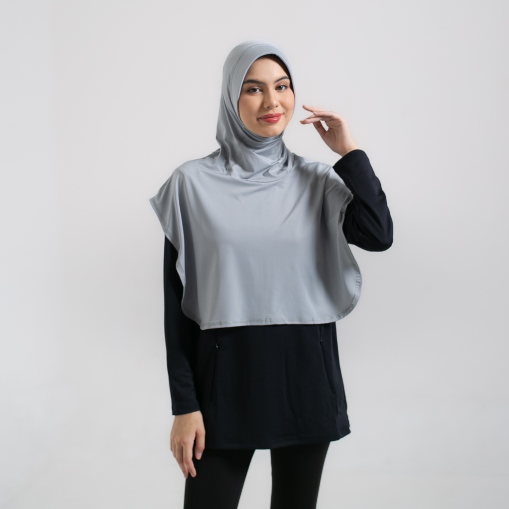Jual Nadeen Pro - Grey - Hijab Sport - Noore - | Shopee Indonesia