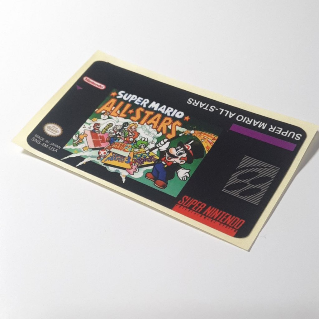 Jual Kaset Super Nintendo SNES 16 Bit USA Super Mario All Stars Sticker ...