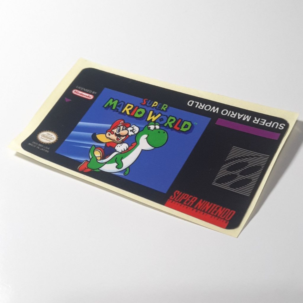 Jual Kaset Super Nintendo SNES 16 Bit USA Super Mario World Sticker ...