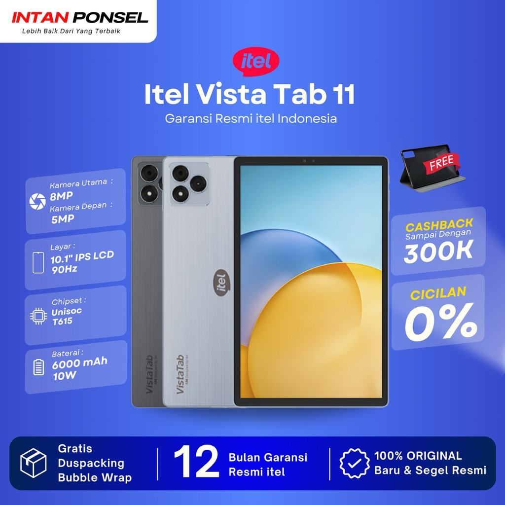 Jual itel Vista Tab 11 4G LTE Simcard 4GB+8*/128GB | 6000mAh | Garansi ...