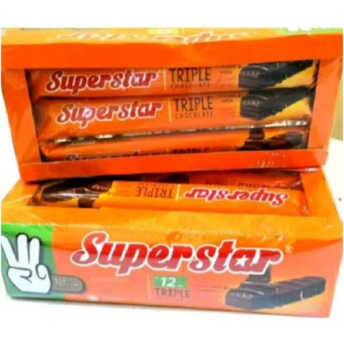 Jual Superstar Wafer Triple Chocolate Full Chocolate Box Isi 20 x 16gr ...