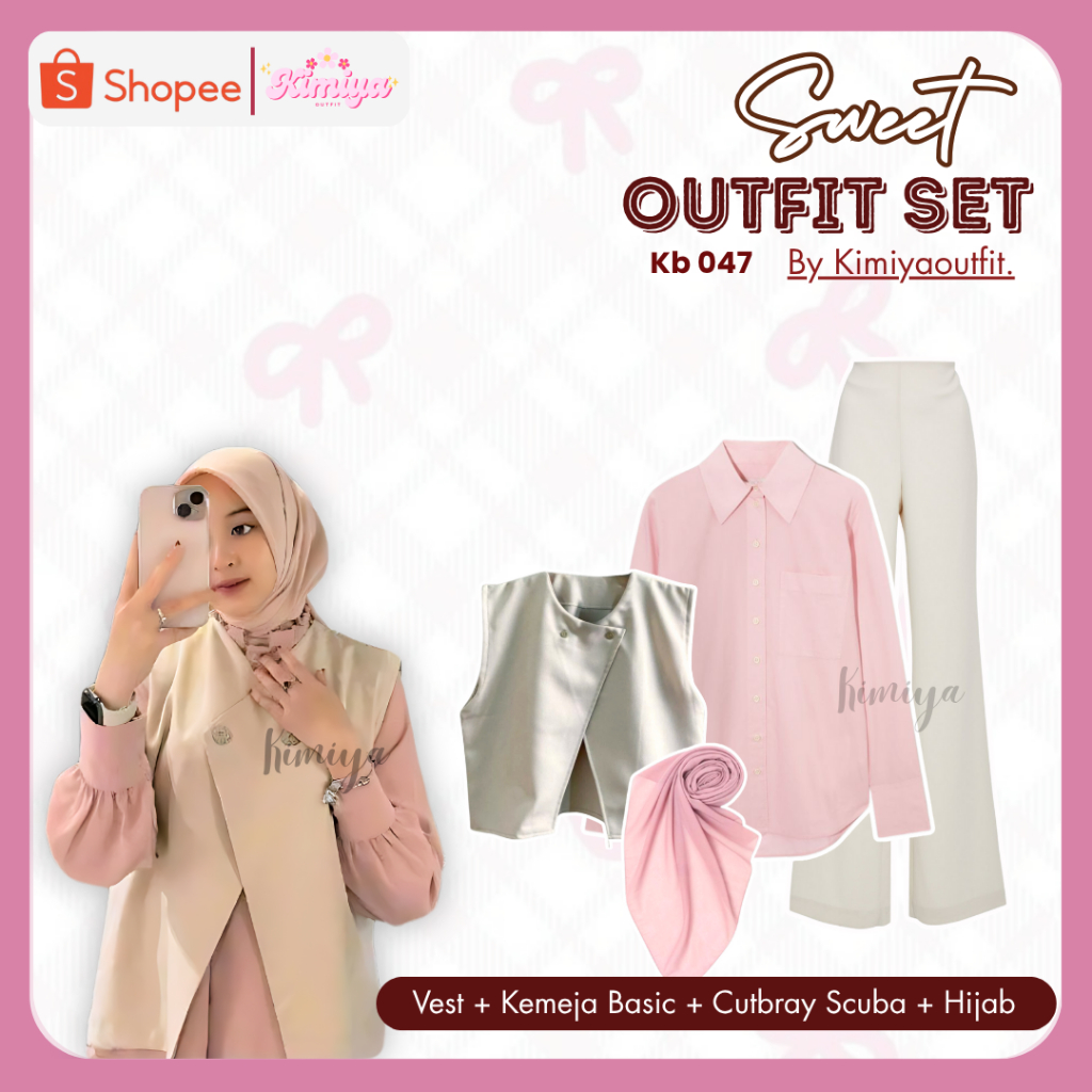 Jual Kimiyaoutfit - Sweet Look Outfit Hijab Kekinian { Vest Kimmy ...