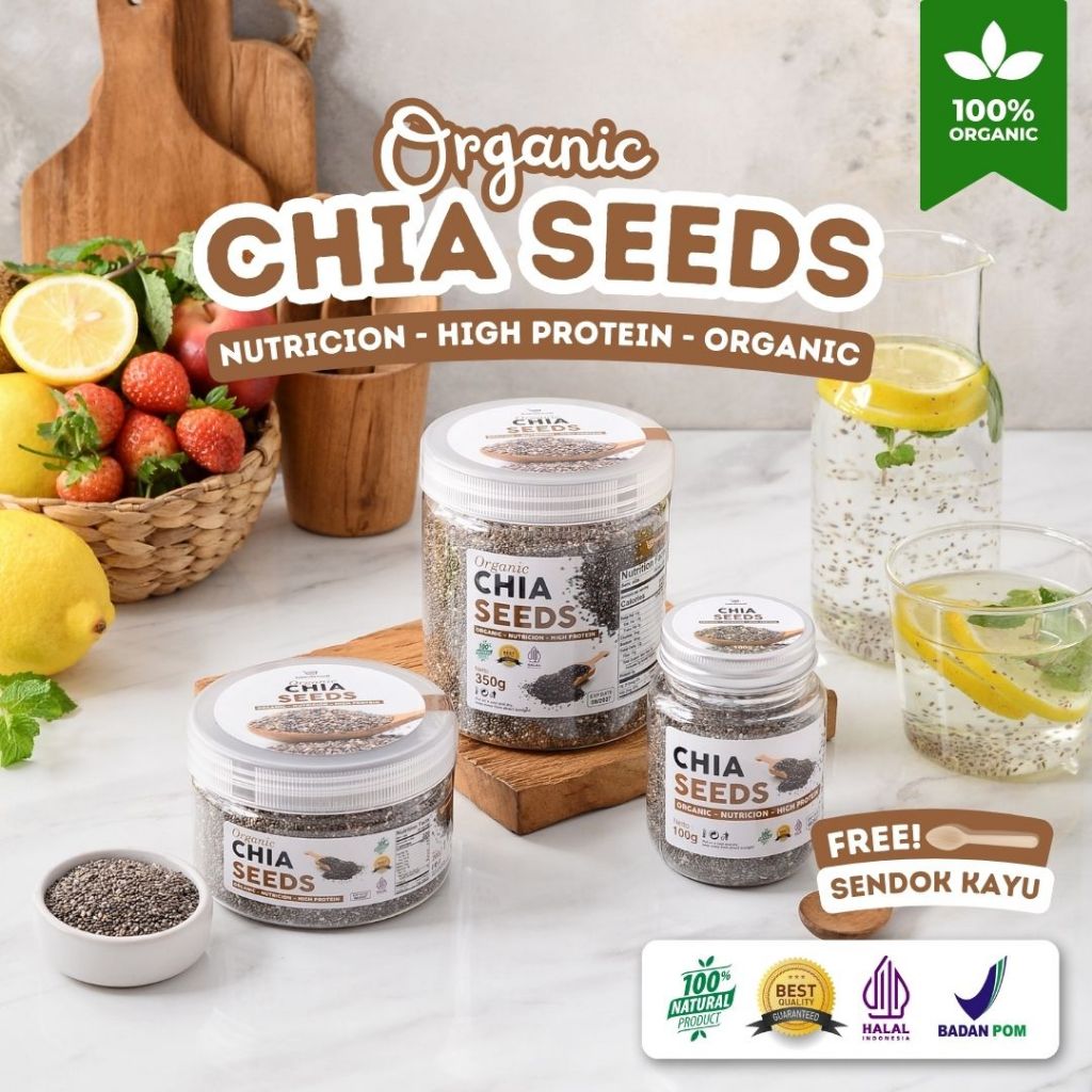 Jual Chia Seeds Organic Pure 100% Non GMO Diet / Chia Seed Biji Cia ...