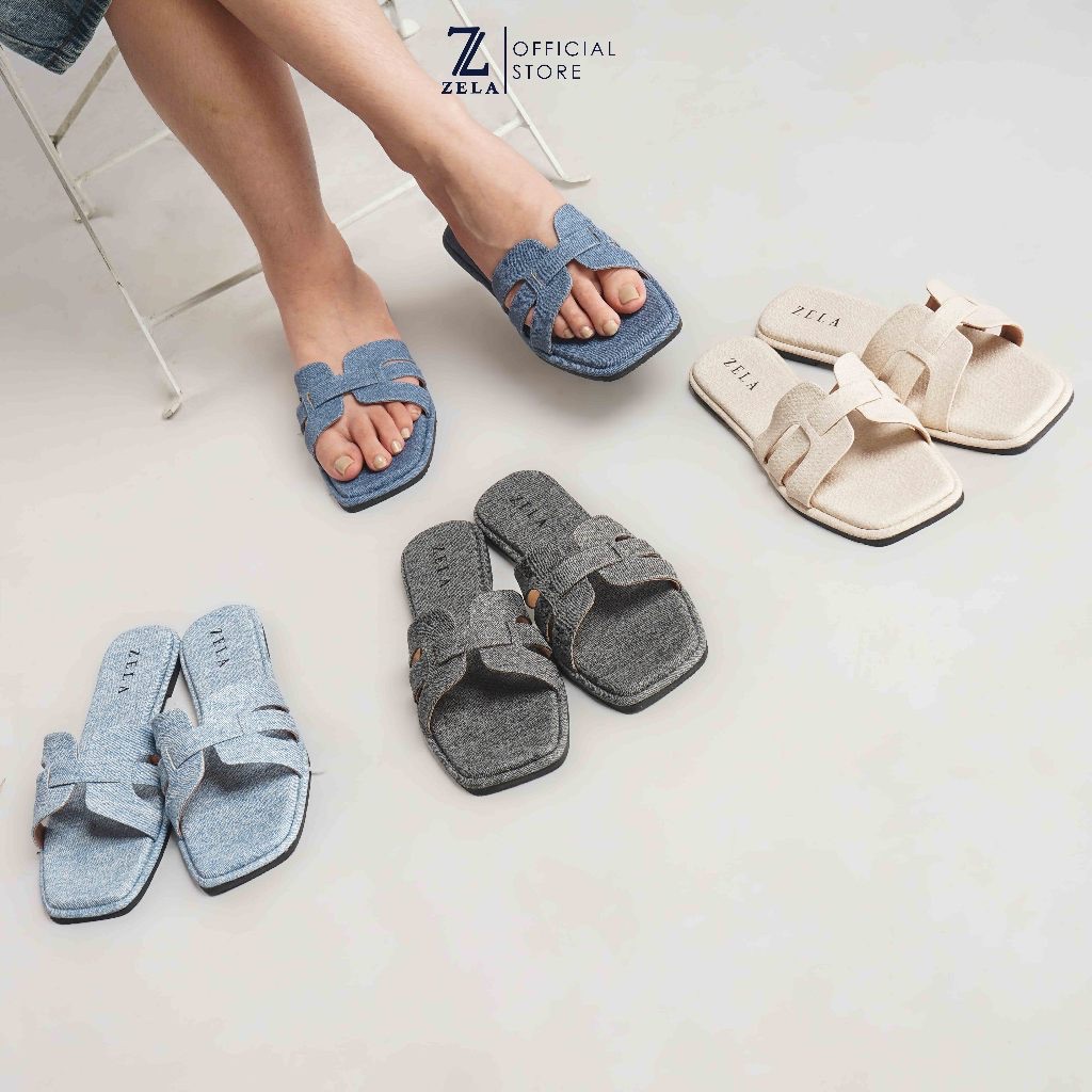 Jual Zela Official - Seyooun Sandal Wanita Flat | Shopee Indonesia