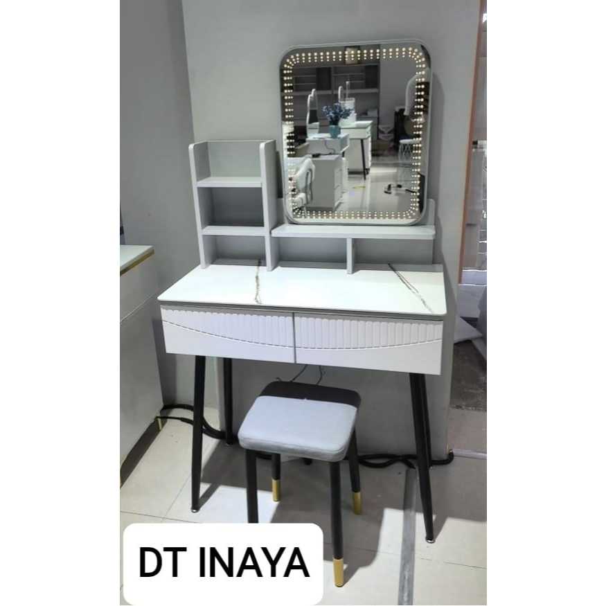 Jual Meja Rias Minimalis Modern Importa Bahan MDF + Kaki Besi + Lampu ...