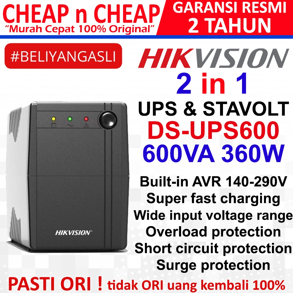 Jual UPS HikVision 600VA DS-UPS600 AVR Stabilizer Stavolt 360watt ...