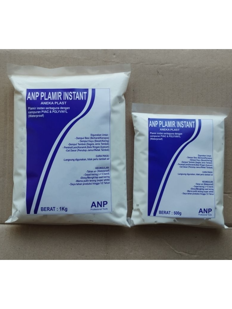 Jual PLAMIR PLAMUR DEMPUL INSTANT PUTIH 1 / 2 kg dan 1 kg LANGSUNG ...