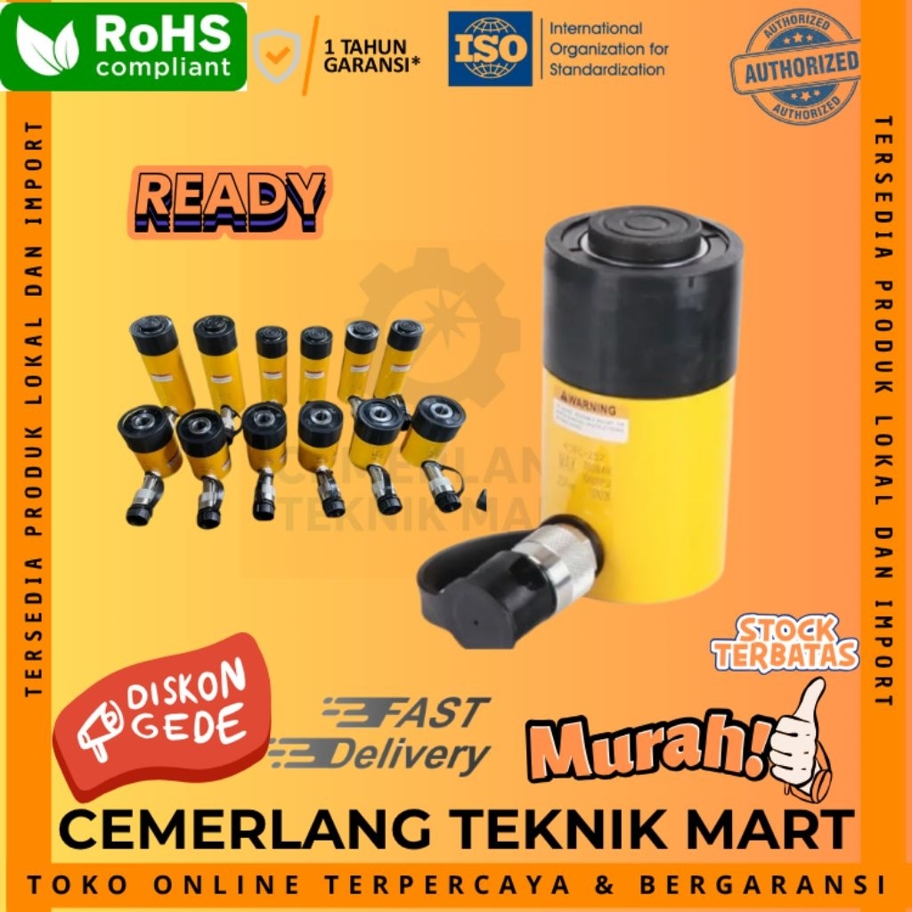 Jual Hydraulic Cylinder 25 Ton 26mm RC-251 BARTON Hidrolik Jack 25T ...