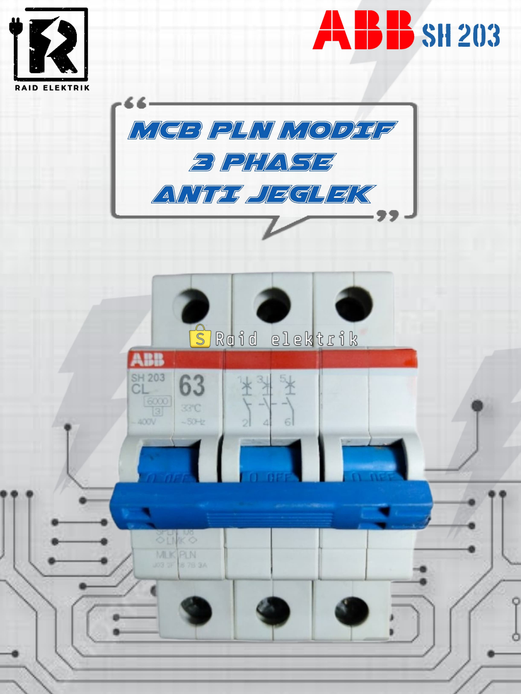 Jual MCB PLN ABB Modif Anti Jeglek 3Phase Bisa request | Shopee Indonesia