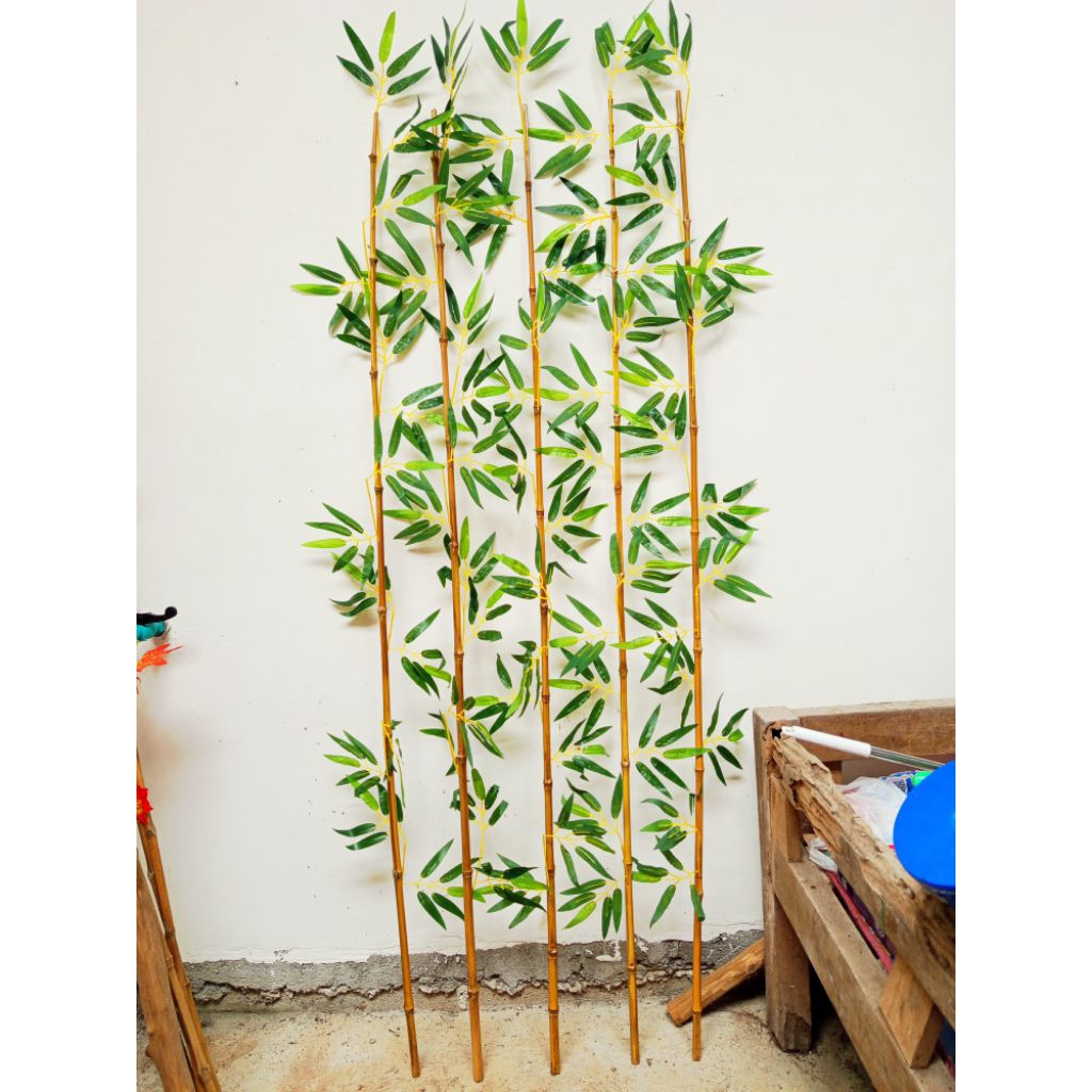 Jual POHON BAMBU ARTIFICIAL TINGGI 150cm PARTISI daun plastik latex ...