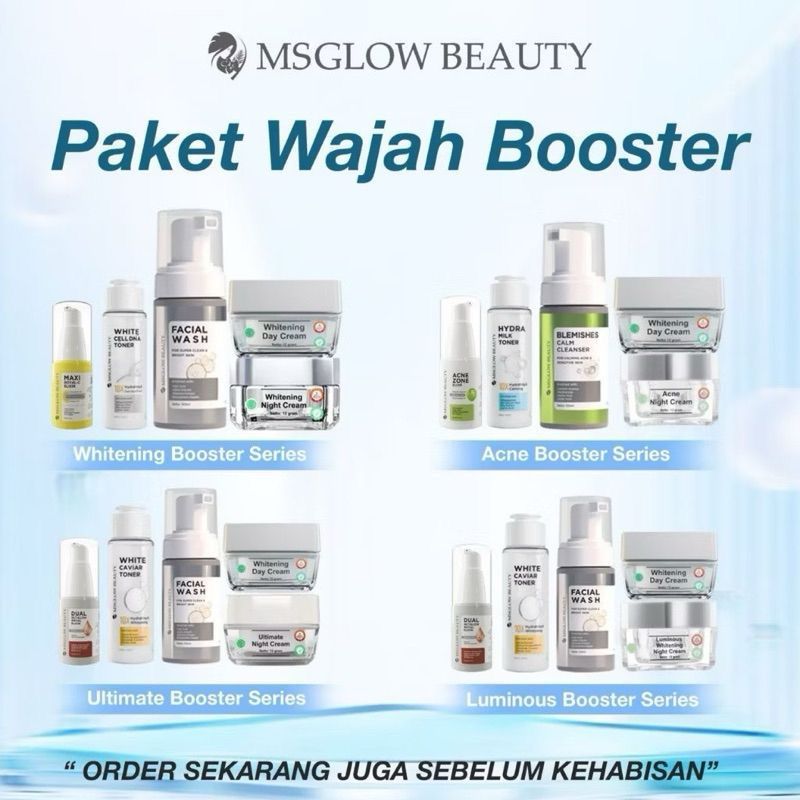 Jual PAKET WAJAH BOOSTER SERIES WITENING / ACNE / LUMINOUS / ULTIMATE / WHITE CELL DNA | Shopee ...
