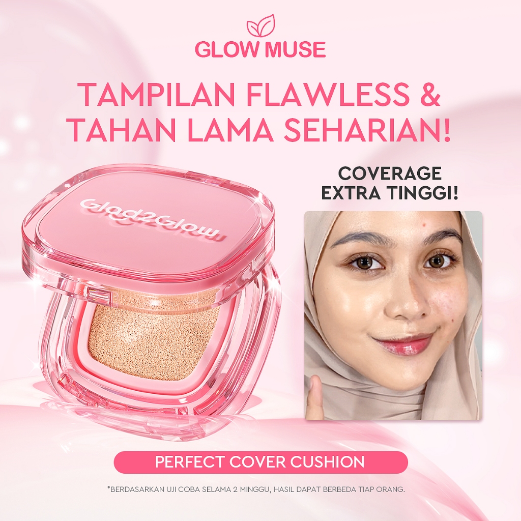 Jual [100% ORI]Glad2Glow Cushion Foundation 6 Shades | Semi-Matte, Full Coverage | BB, CC Cream ...