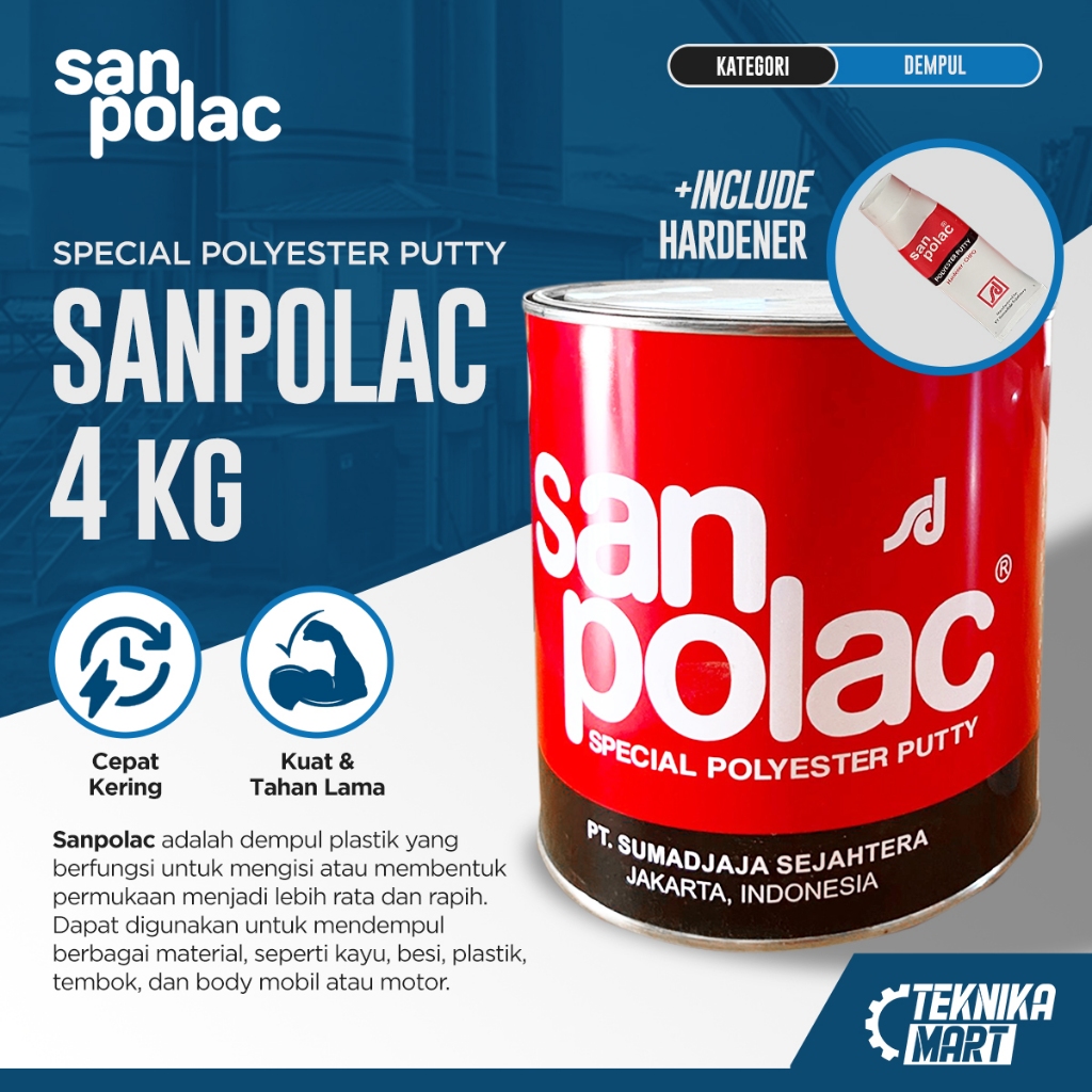 Jual SANPOLAC 4 Kg | Dempul Serbaguna Otomotif Besi Kayu - Teknus ...