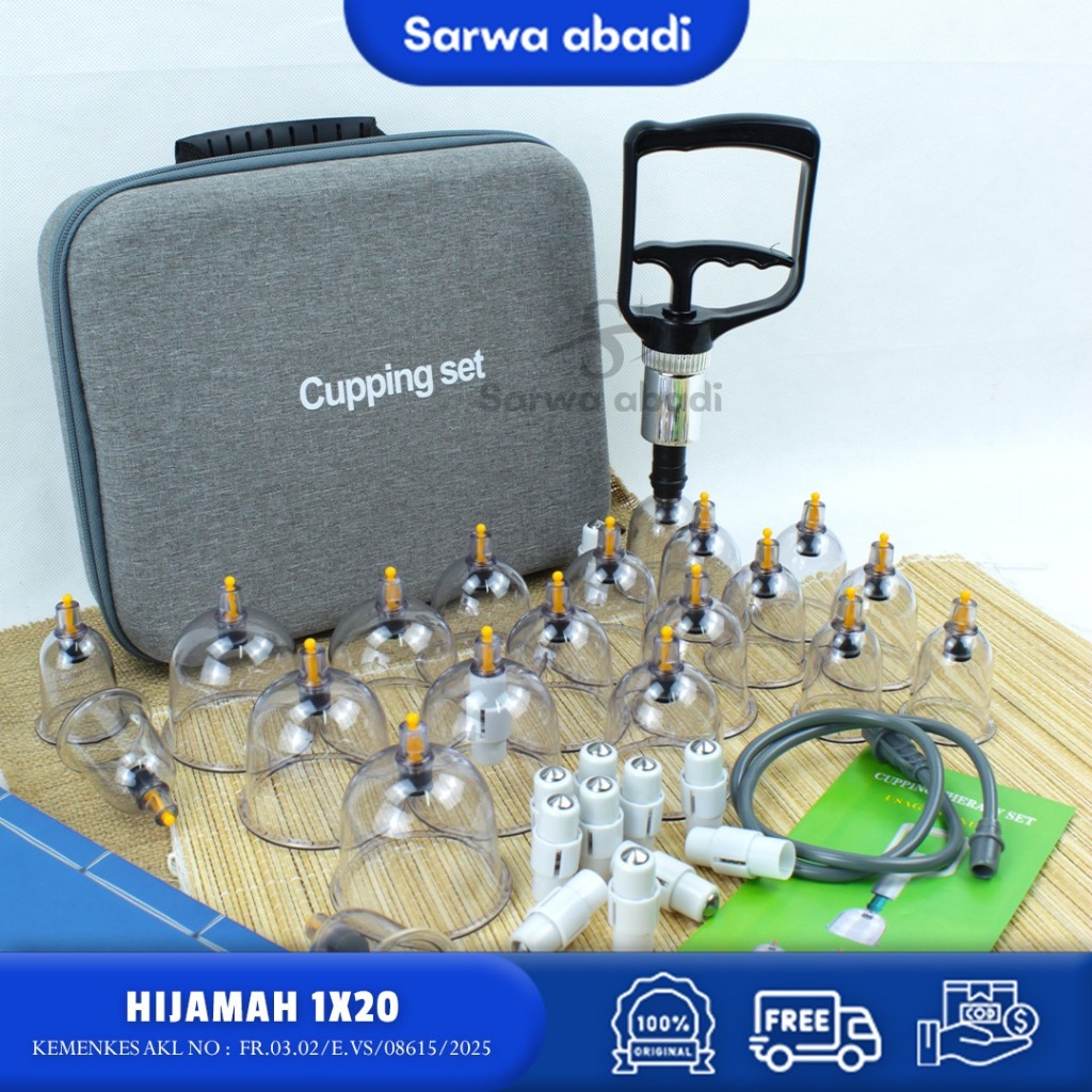 Jual Kop Alat Bekam Set isi 20 Kop Angin 20 pcs Original Hijamah ...