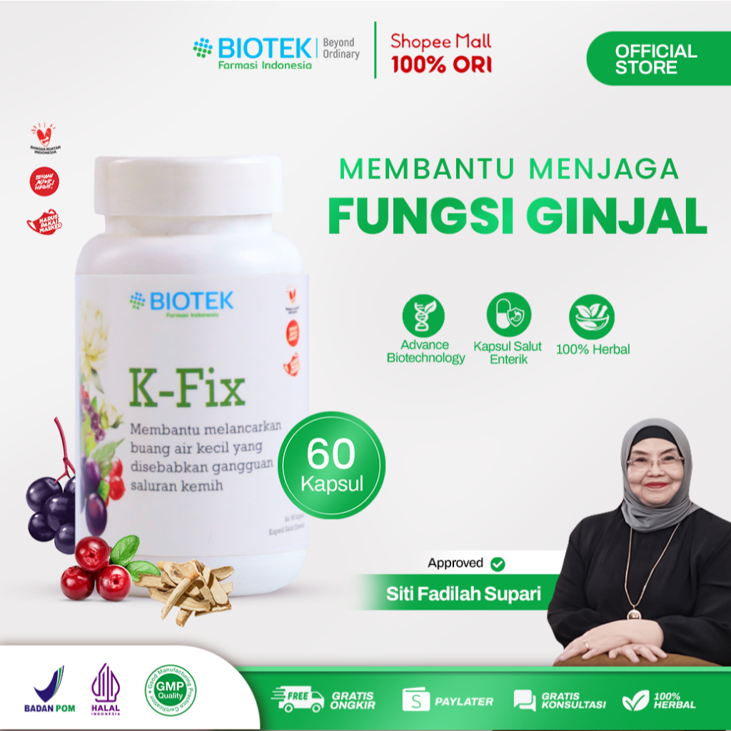 Jual Biotek - K-Fix 60 Kapsul - Obat Peningkat Fungsi Ginjal - Infeksi ...